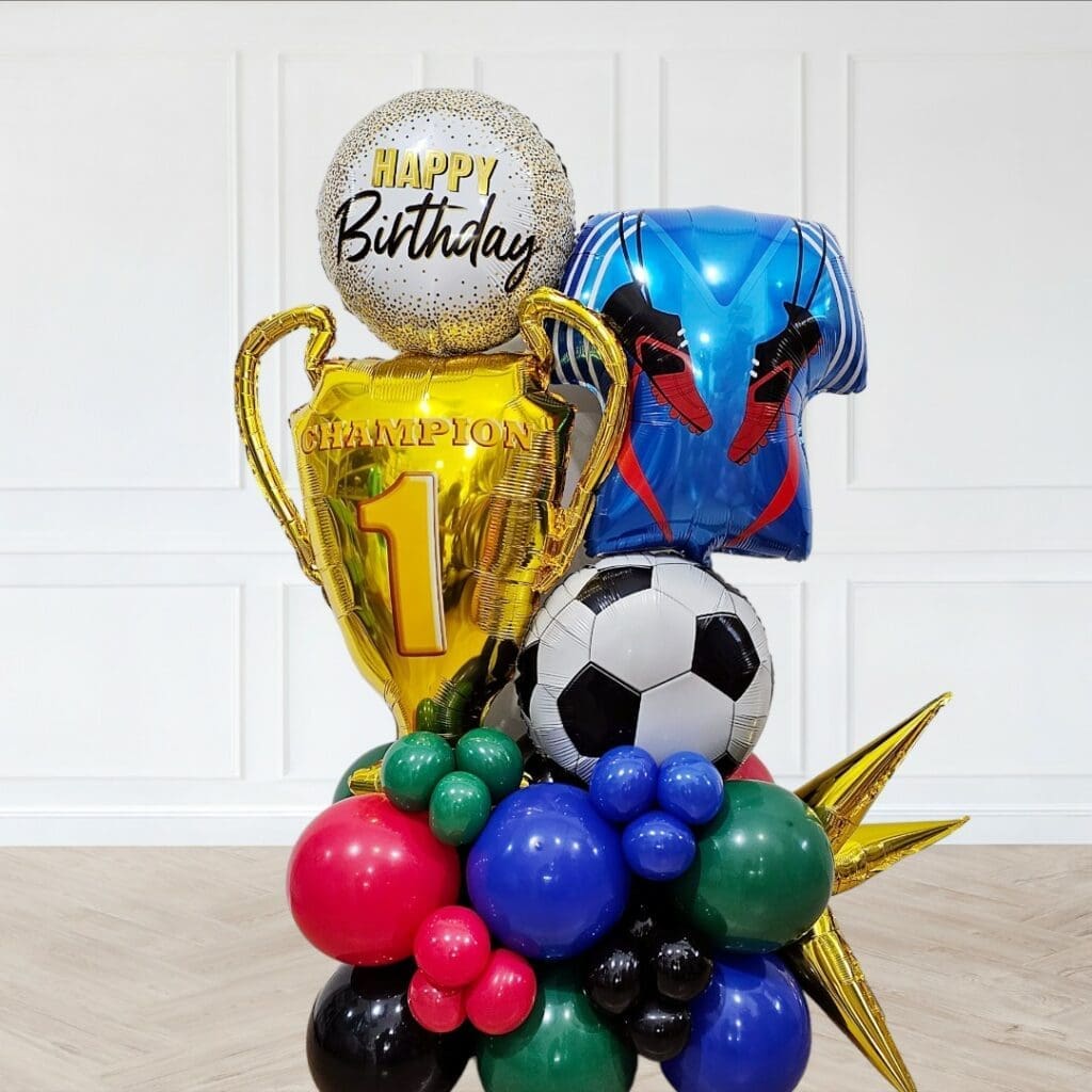 Soccer Champion Happy Birthday Balloon Centerpiece - funlah.com